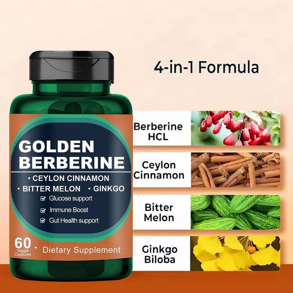 Berberine Capsules Golden Berberine Ceylon Cinnamon Bitter Melon HOT ...