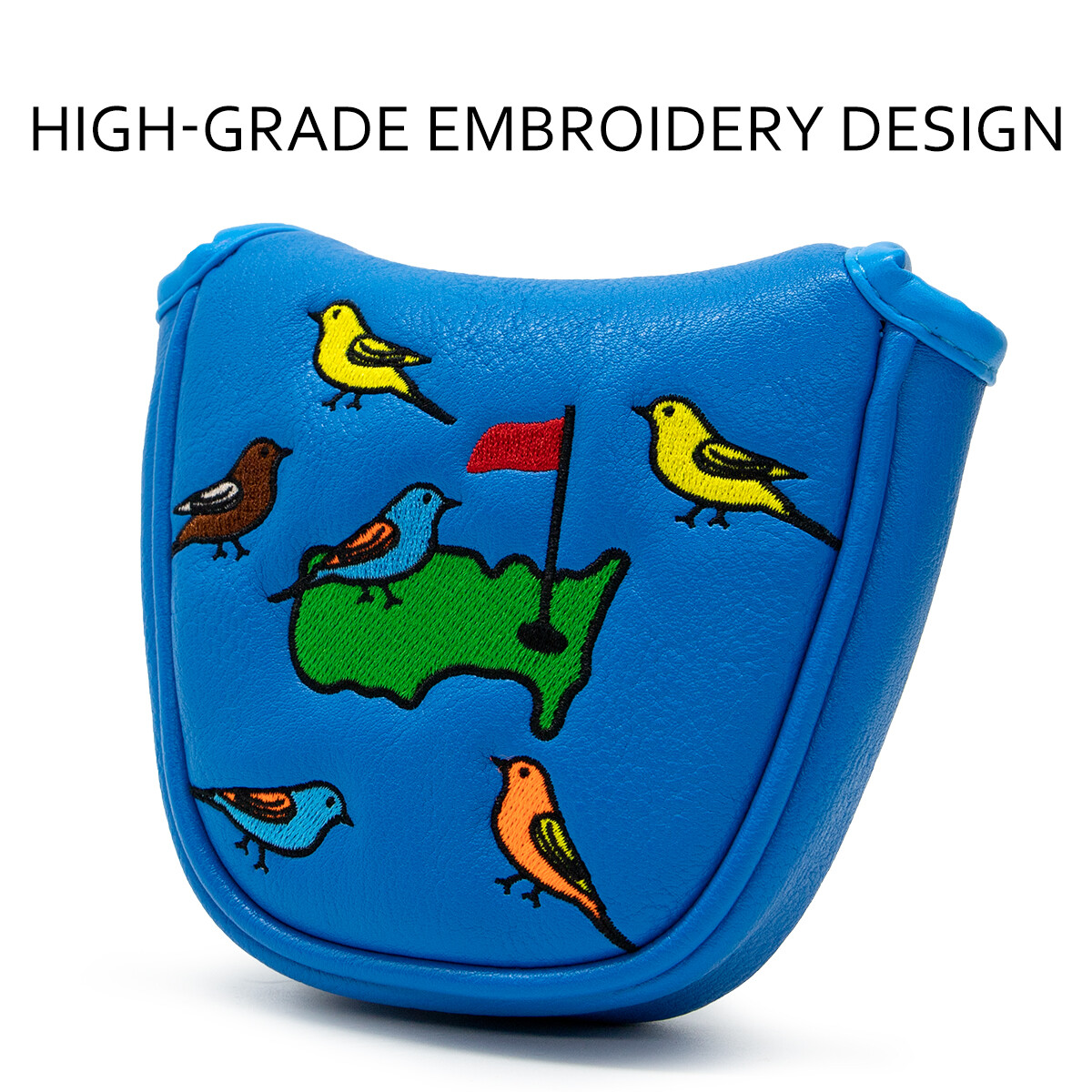 Birdie Green Putter Cover Golf Mallet Putter Headcover Premium Golf ...