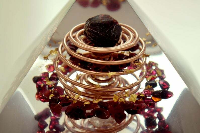 Powerful Orgonite Pyramid - garnet, almandine, quartz, vortex coil | eBay