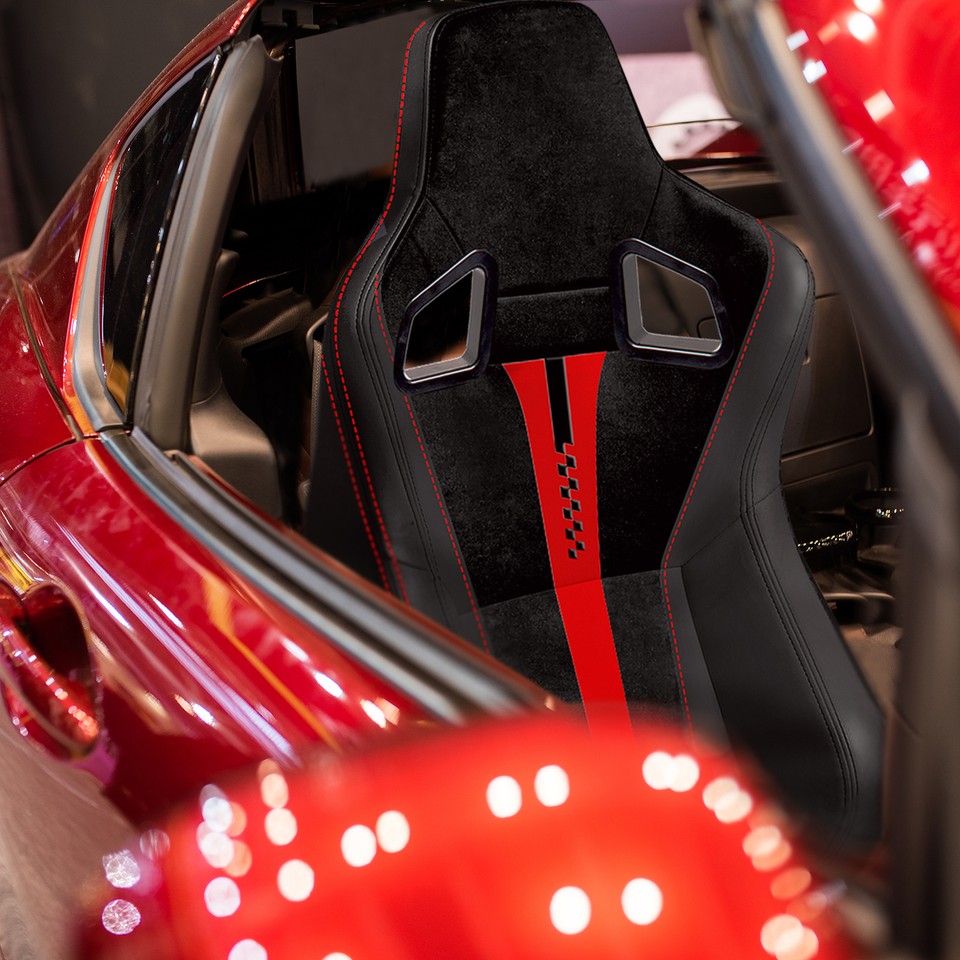 2PCS Universal Racing Seats with Dual Lock Sliders, PVC Leather Bucket ...