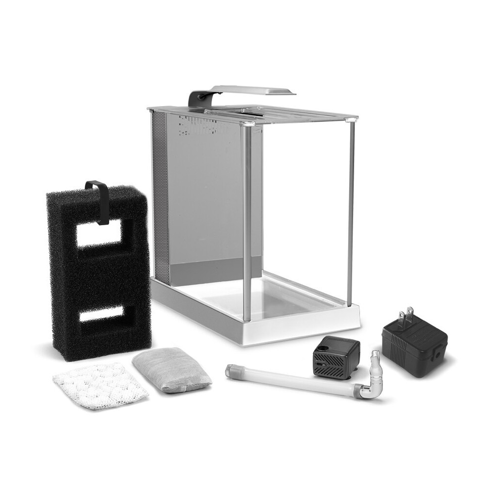 FLUVAL SPEC AQUARIUM 10L / 19L GLOSS BLACK WHITE LED LIGHT HAGEN FISH ...