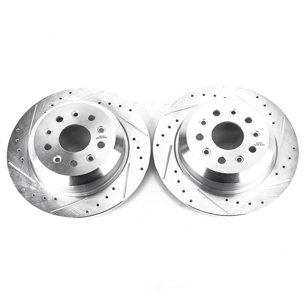 Disc Brake Rotor Set-Rear Drilled, Slotted and Zinc Plated Brake Rotor ...