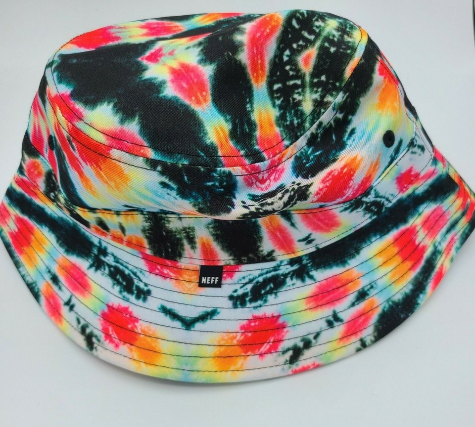 Neff Bucket Hat Boonie Cap Bright Summer Tie Dye Outdoor Hiking Beach ...