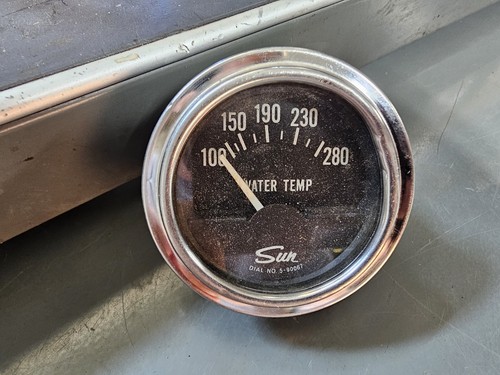 Vintage Sun Water Temp Temperature Gauge 100-280 Degree Electric ...
