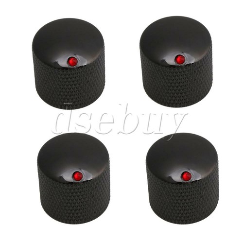 4PCS Guitar Bass Dome Knobs with Red Dot Volume Tone Control Knob Metal ...