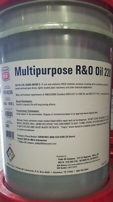 Phillips 66 Multipurpose R&O Oil 220; Antiwear Circulating Oil; 5 ...