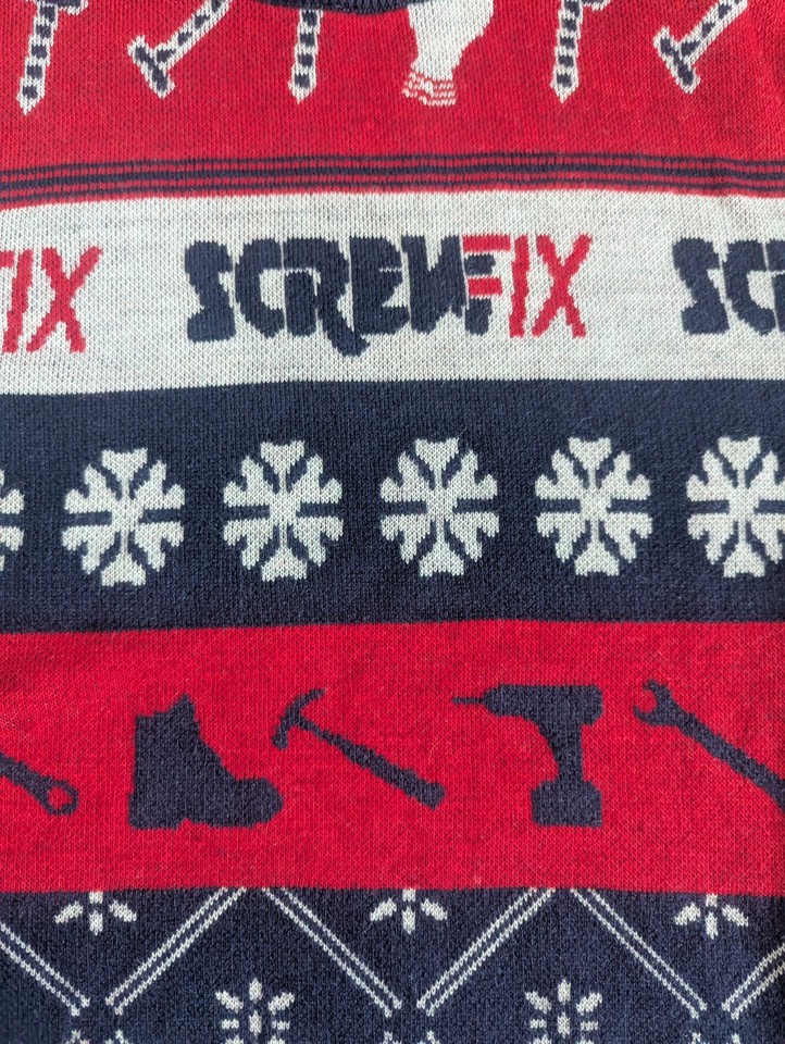 Screwfix Christmas Jumper Large Funny Novelty DIY Tools Builder Xmas ...