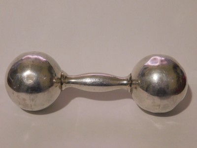 Tiffany & Co. Sterling Silver Barbell Baby Rattle 4.5" Not Monogrammed ...