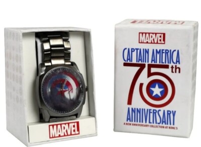 Captain America 75th Anniversary Men's Shield Watch Accutime Marvel ...