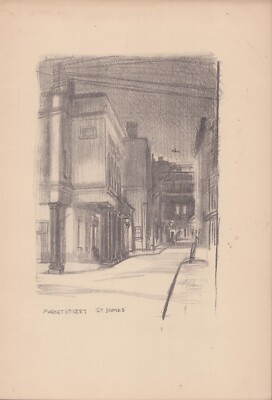Art Print - London At Night - Frederick Carter - 1914 - Market Street ...
