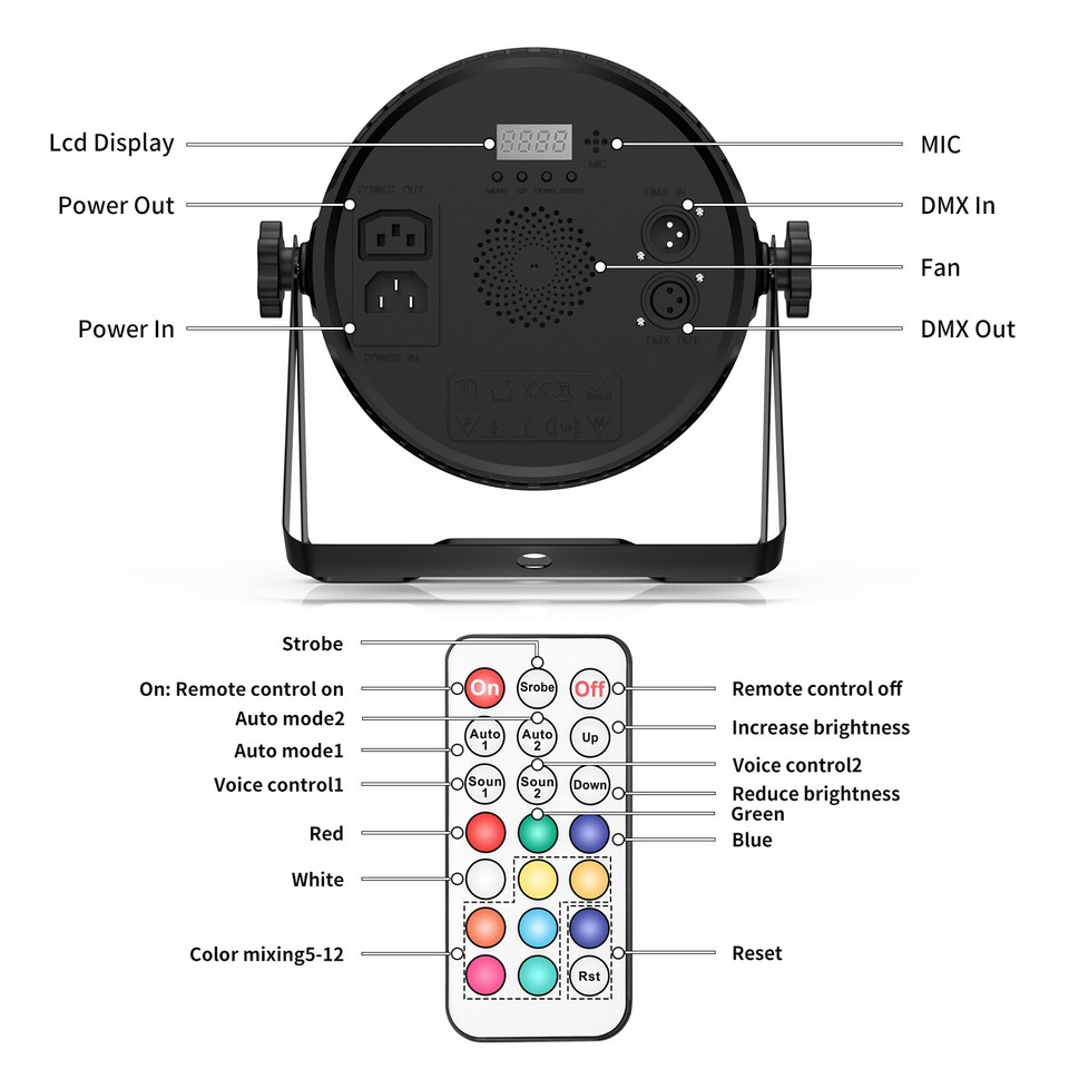 4pcs 200W RGBW LED Par Stage Lighting DMX Party DJ Light strip chasing ...