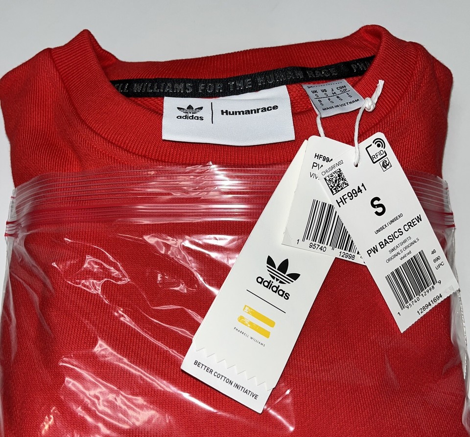 Adidas x Pharrell Williams Unisex Crewneck Sweatshirt HUMANRACE, Size ...