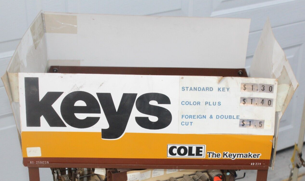 COLE Key Display Locksmith Rack Vintage (Hundreds of misc keys) | eBay
