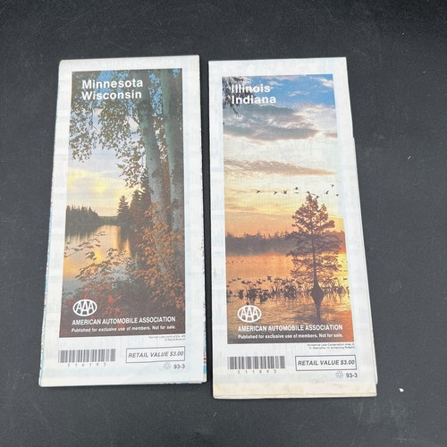 Lot Of 2 Road Maps Brochures Minnesota, Wisconsin, Illinois, Indiana ...