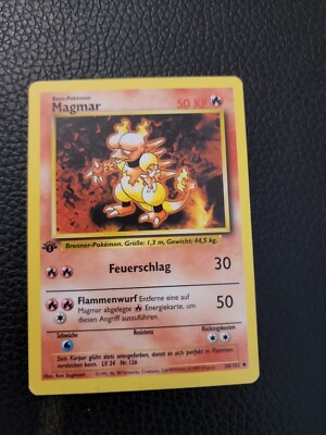 Pokemon Card Magmar Base Set 1st Edition German Uncommon Light Play | eBay