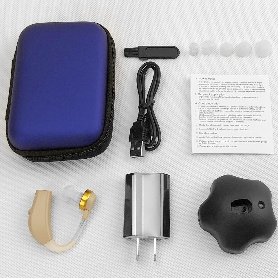 BTE Rechargeable Digital Hearing Aid Severe Loss Ear Aid HIGH-POWER ...