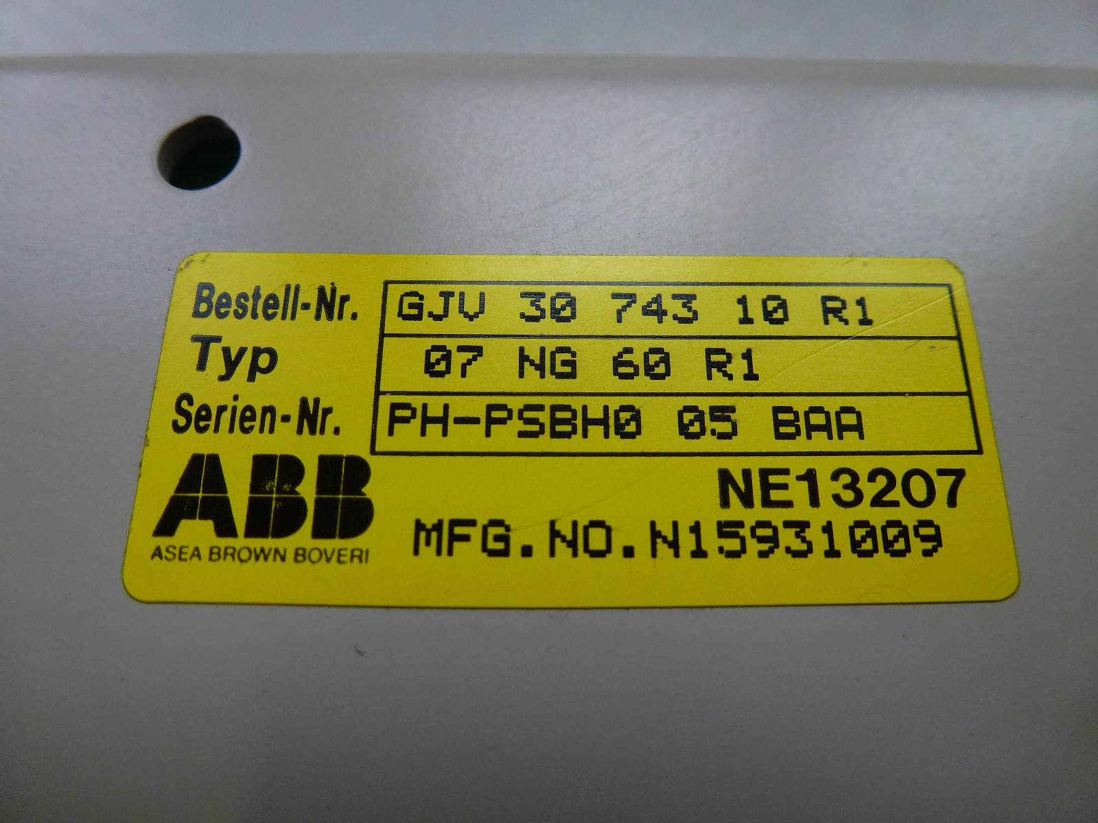 Abb 07 NG 60 R1 Order No. Gjv 30 743 10 R1 Procontic T 200 Power Supply ...