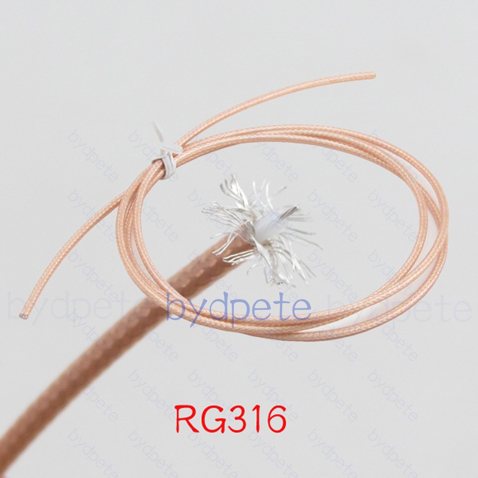 RG316 Pigtail Coaxial Coax Cable 50ohm M17/113 Shield Braid 1meter 1M ...