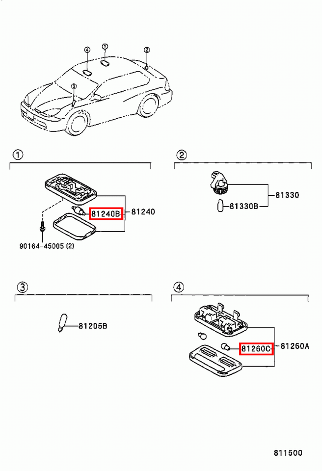 Genuine Sienta NSP172 NSP170 NHP170 Interior Light Globe 12V 8W Festoon ...