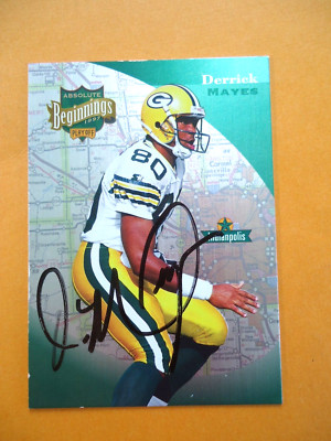 Derrick Mayes - 1997 Playoff Beginnings Autograph Football card #59 ...