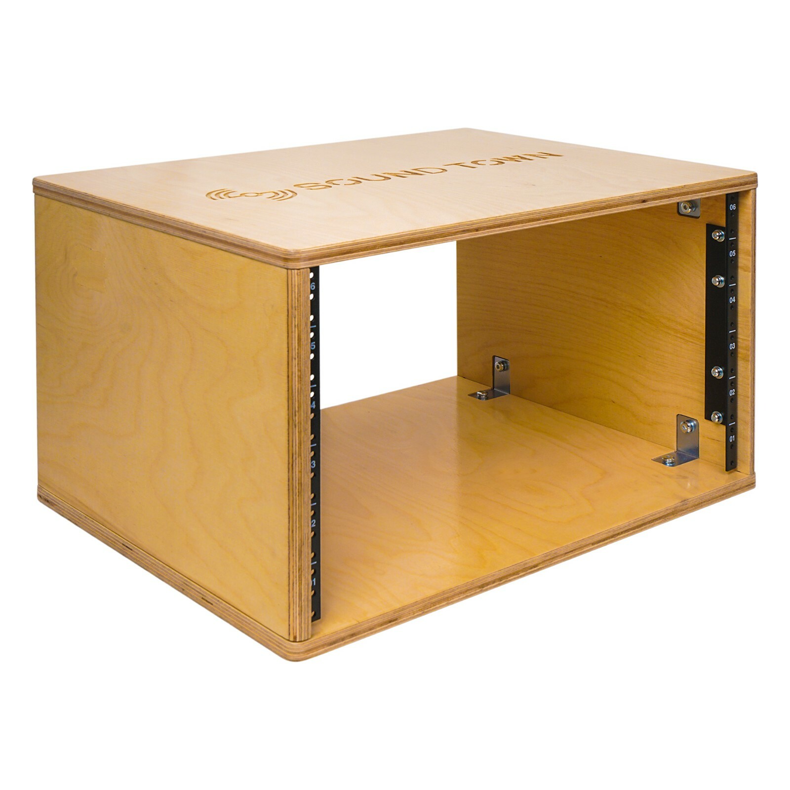 Sound Town DIY 6U Studio Rack with Baltic Birch Plywood, Golden Oak ...