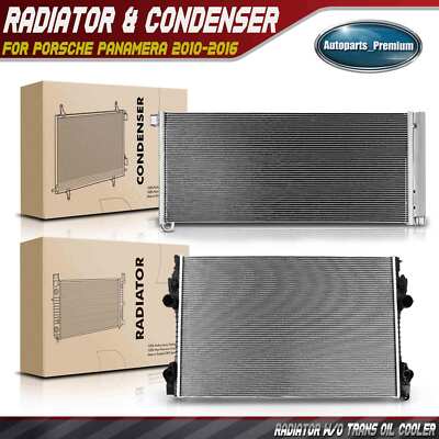Brand New Radiator &AC Condenser Cooling Kit for Porsche Panamera 2010 ...