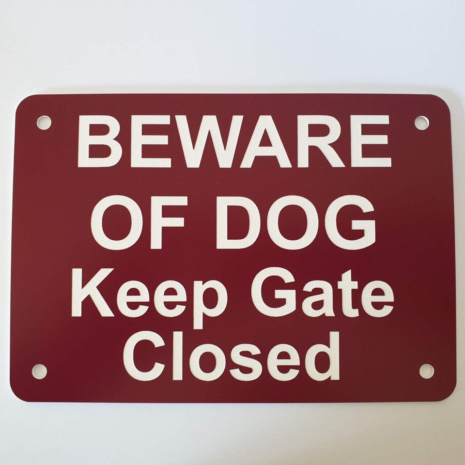 Beware of Dog Keep Gate Closed Sign Plaque Close Shut Outdoor Rated ...