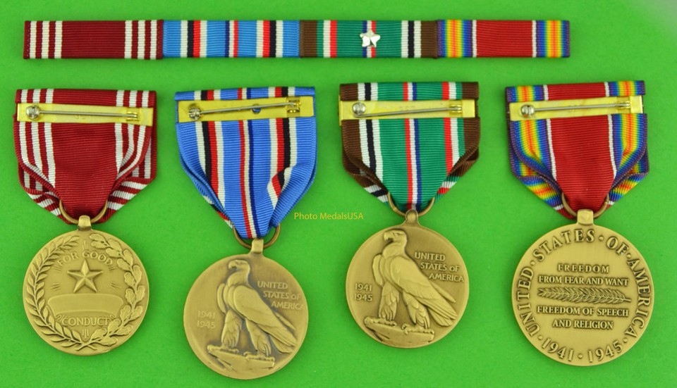 Army WWII European Theater full size Medals & Ribbons - earned 5 ...