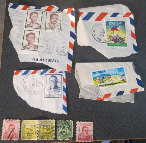 Vintage Philippines Commonwealth Overprint Stamps w/ Recent Types On ...