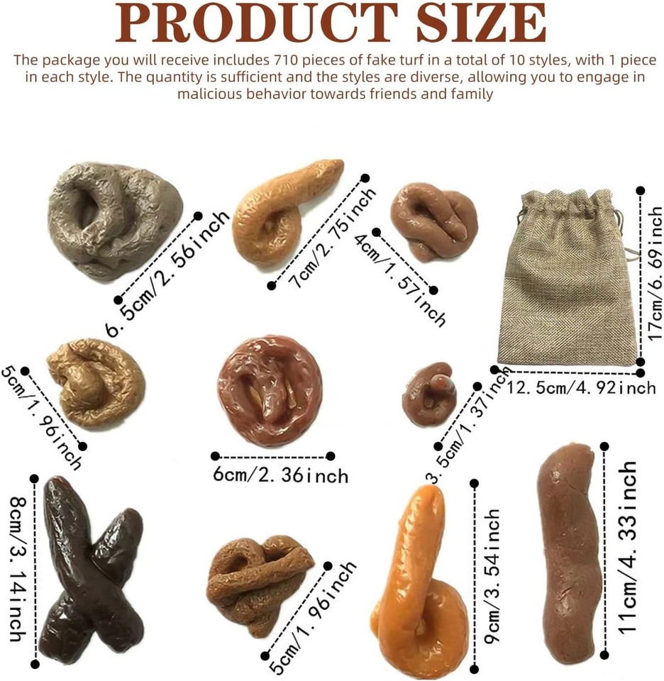 10 Pieces Fake Poo Realistic Turd Prank Floating Poo, Dog Poop... | eBay