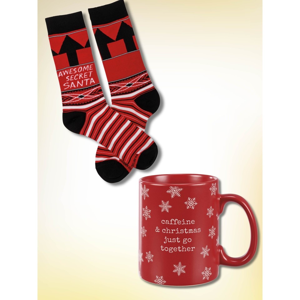 FUNNY Holiday Mug and Socks Gift Set Coffee Cup Awesome Secret Santa ...