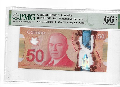 Canada,Bank of Canada Banknote 2012 $50 PMG 66 EPQ | eBay