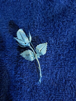 Vintage Giovanni Signed Rose Brooch/Pin. Silver Tone. Approx. 3" | eBay