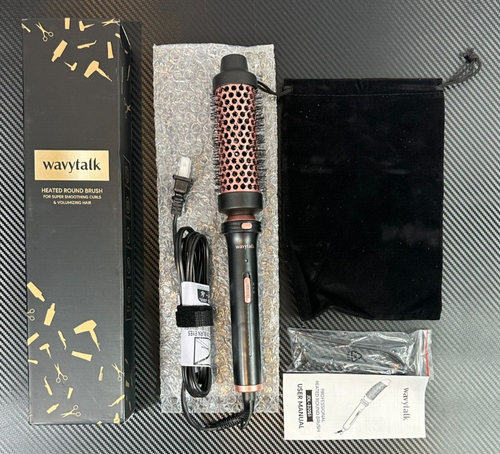 Wavytalk Thermal Brush, 1 1/2" Heated Round Brush w/Velvet Pouch Dual ...