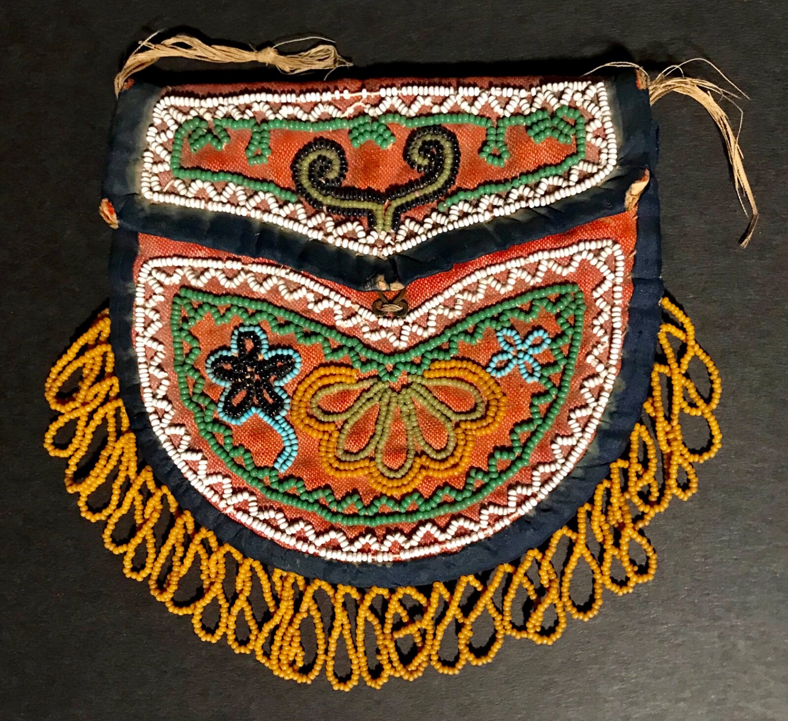 AWESOME 19th C SENECA / MICMAC BEADED BAG,INCREDIBLE SEED BEAD DESIGN ...