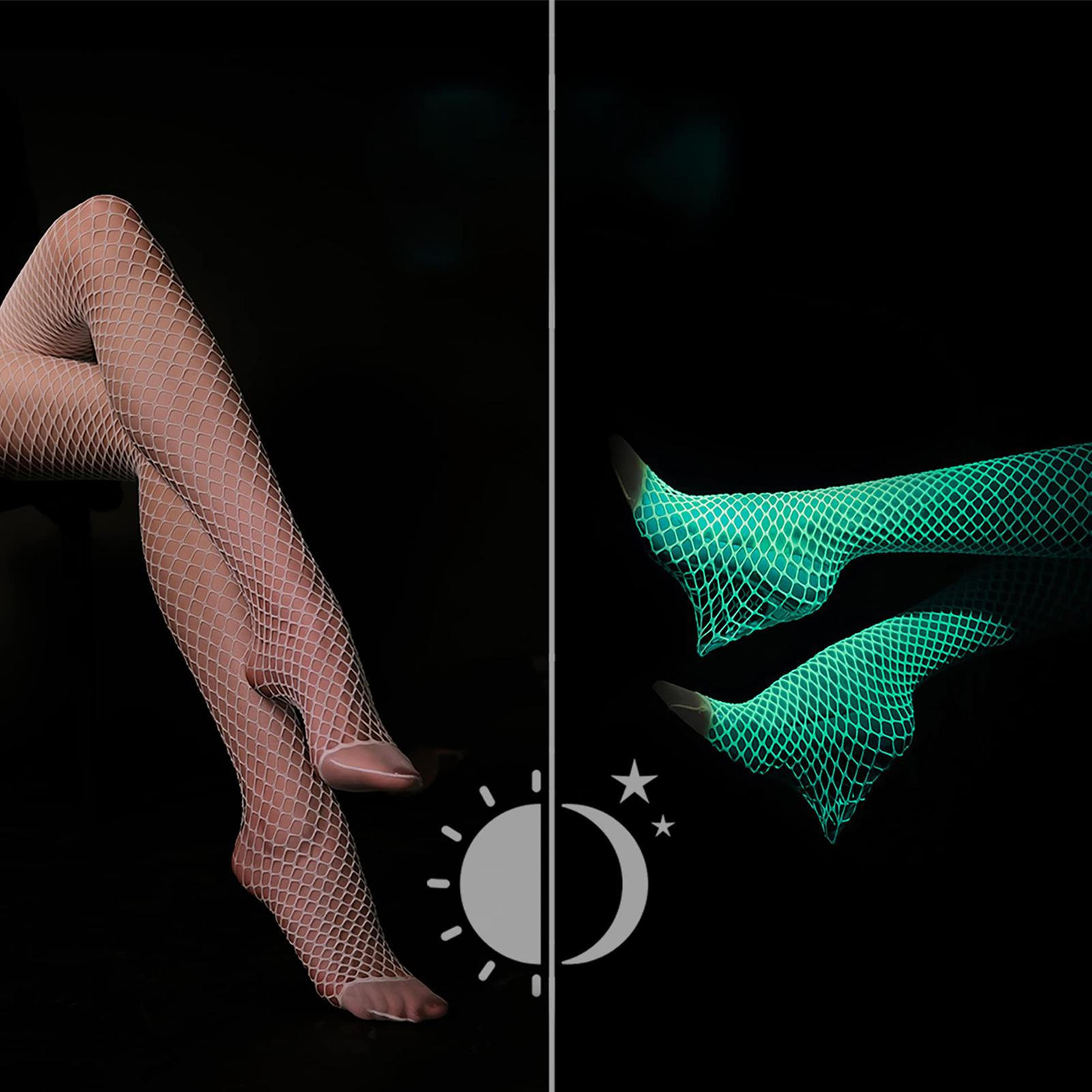 1pcs Luminous Fishnet Leggings Luminous Fishnet Stockings Glow in the ...