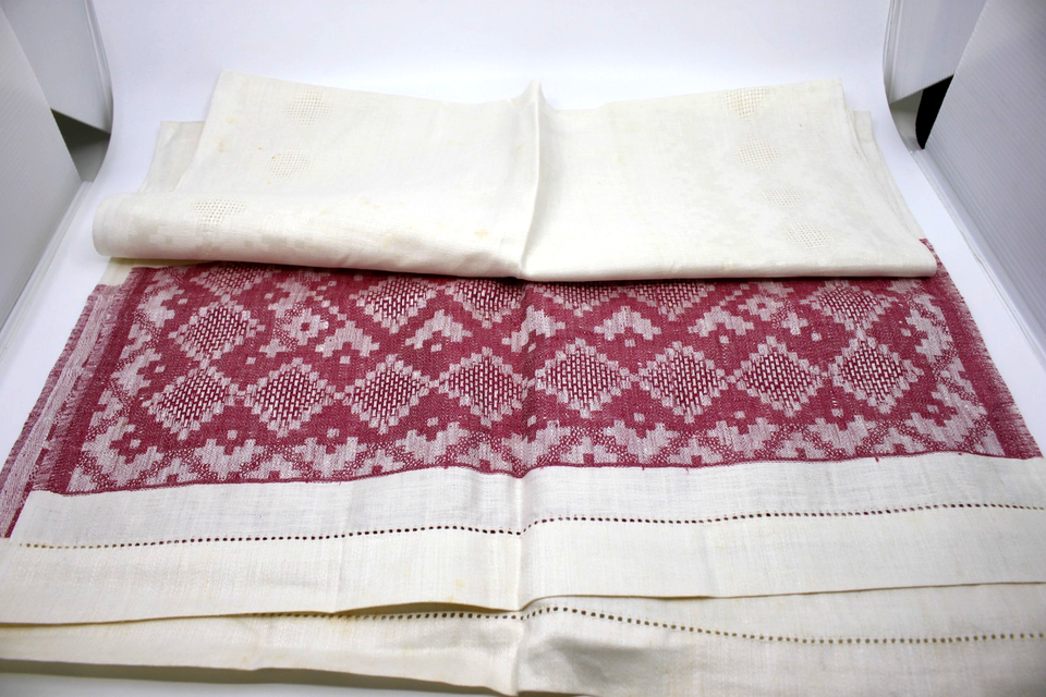 Vintage Soviet Union Linen Hand Towels, White/Pink Size: 62.5" x 20" | eBay
