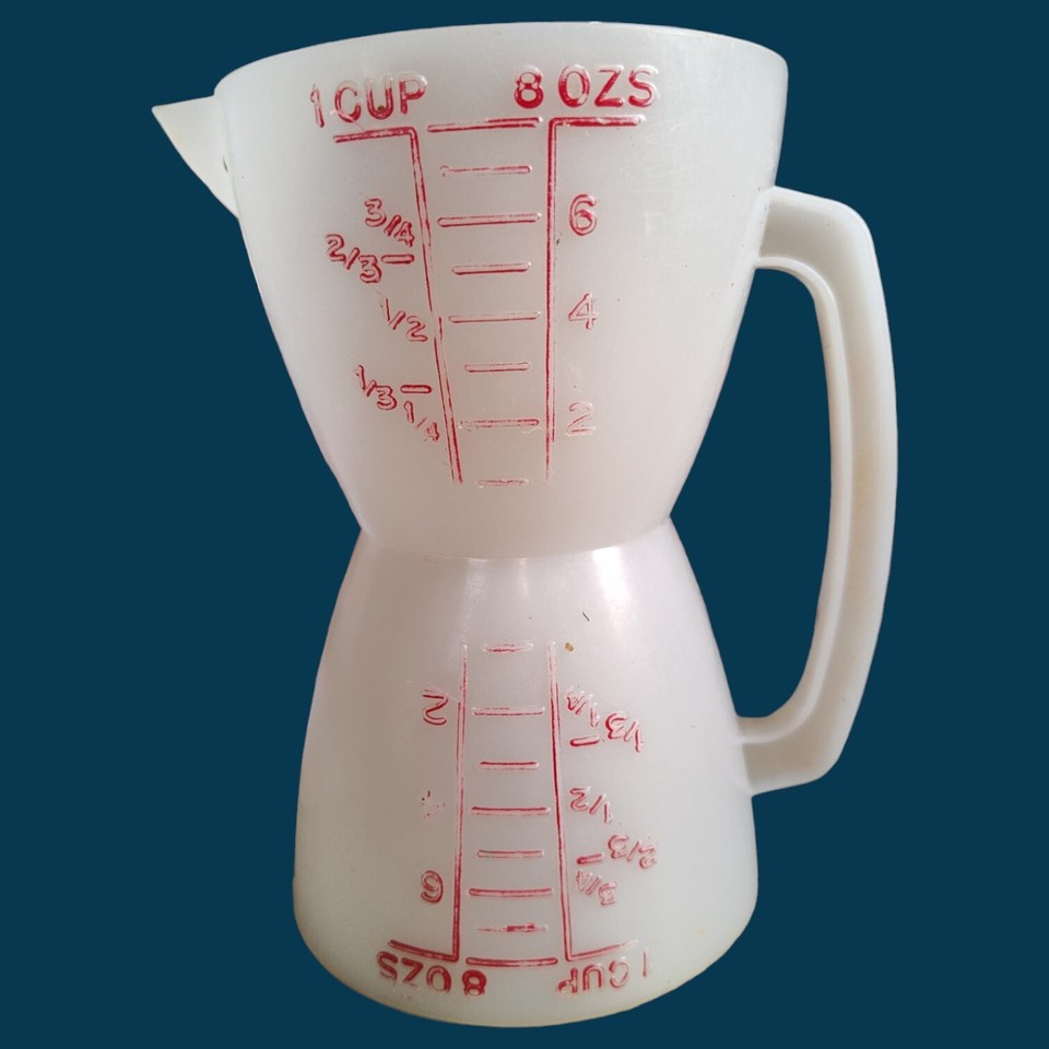 Tupperware Wet / Dry Double Measuring Cup 8 oz 2 Sided Hourglass #860 ...