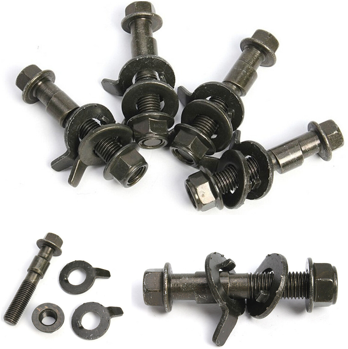4Pcs 14mm Steel Car Four Wheel Alignment Adjustable Camber Bolts 10.9 ...