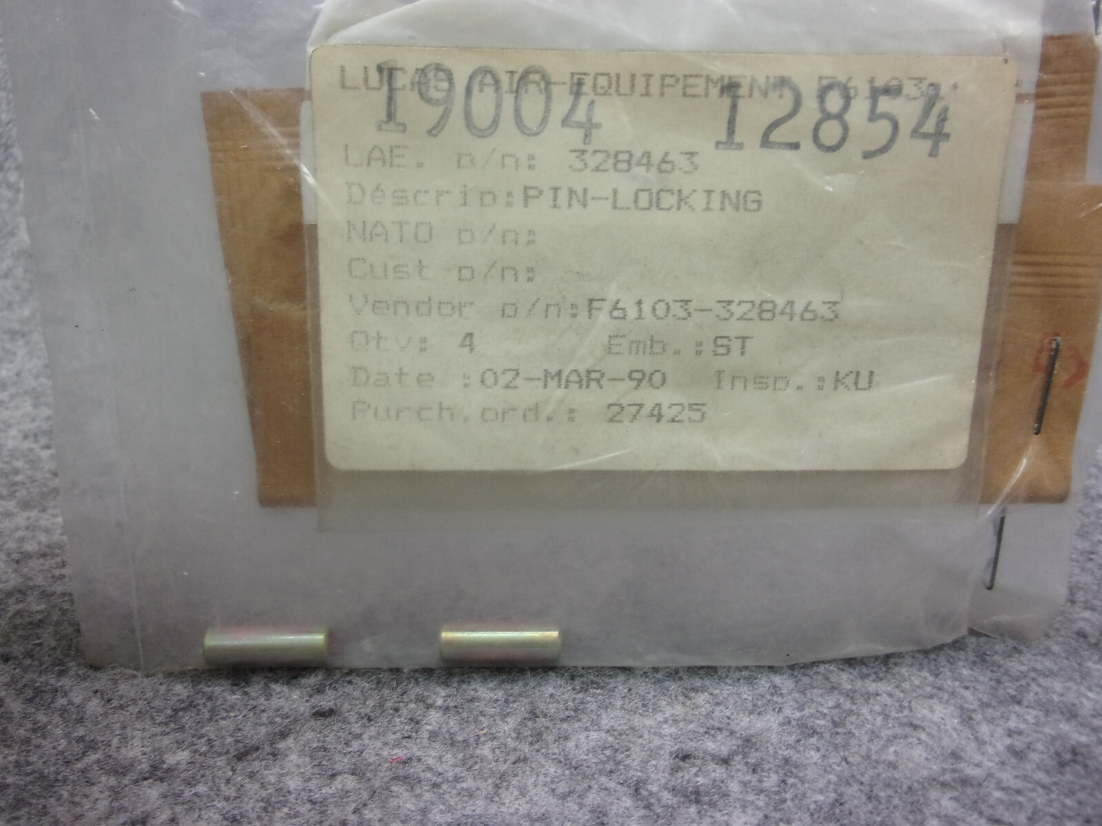 Lucas Aerospace Locking Pin P/N 328463 (Lot of 2) | eBay