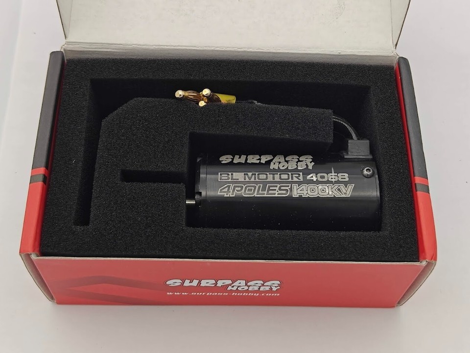 SURPASS HOBBY Waterproof 4068 Sensorless BL Motor for 1/8 RC Car 1400KV ...