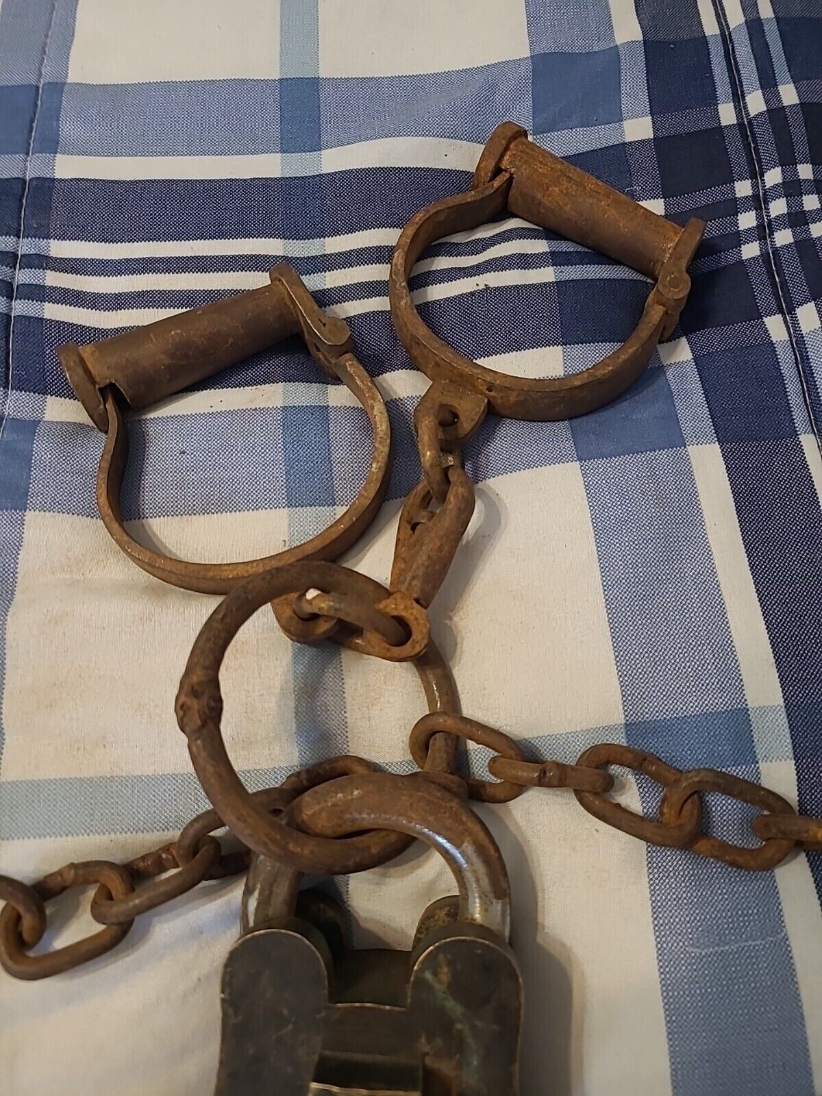 Antique Iron Legs And Handcuffs With Old Pad Lock old Antique Leg ...