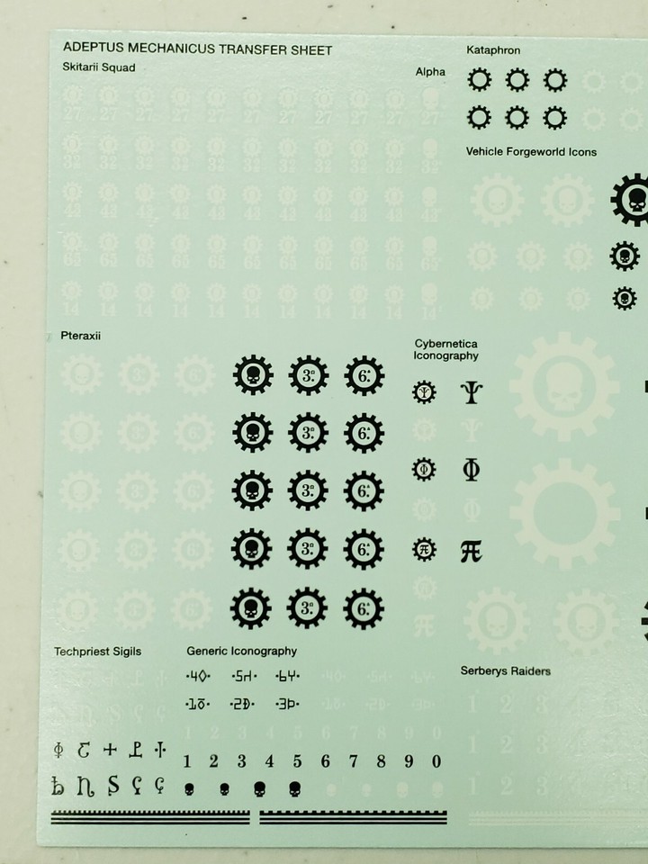 Adeptus Mechanicus Transfer sheet 2020, Decals, Skitarii, 40K, GW | eBay