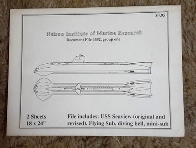 Vintage SSRN Seaview/Voyage to Bottom Sea Blueprint Set w Sub-2 Sheets ...