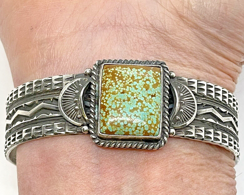 Navajo Number 8 Turquoise Bracelet 6.5" Sterling by Sunshine Reeves 38 ...
