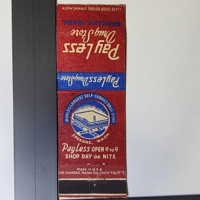 Payless Drug Store Spokane Wash Vintage 1950s Red Blue Matchbook | eBay