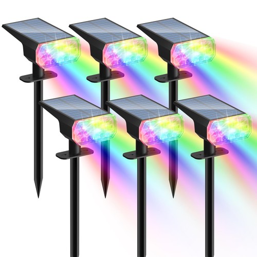 RGB Solar Lights for Outdoor: 7 Multicolor Solar Powered for Garden ...