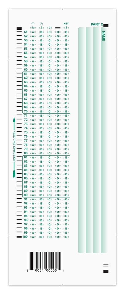 Official Scantron Brand 882-E Answer Sheet (50 Pack) 50 Pack | eBay