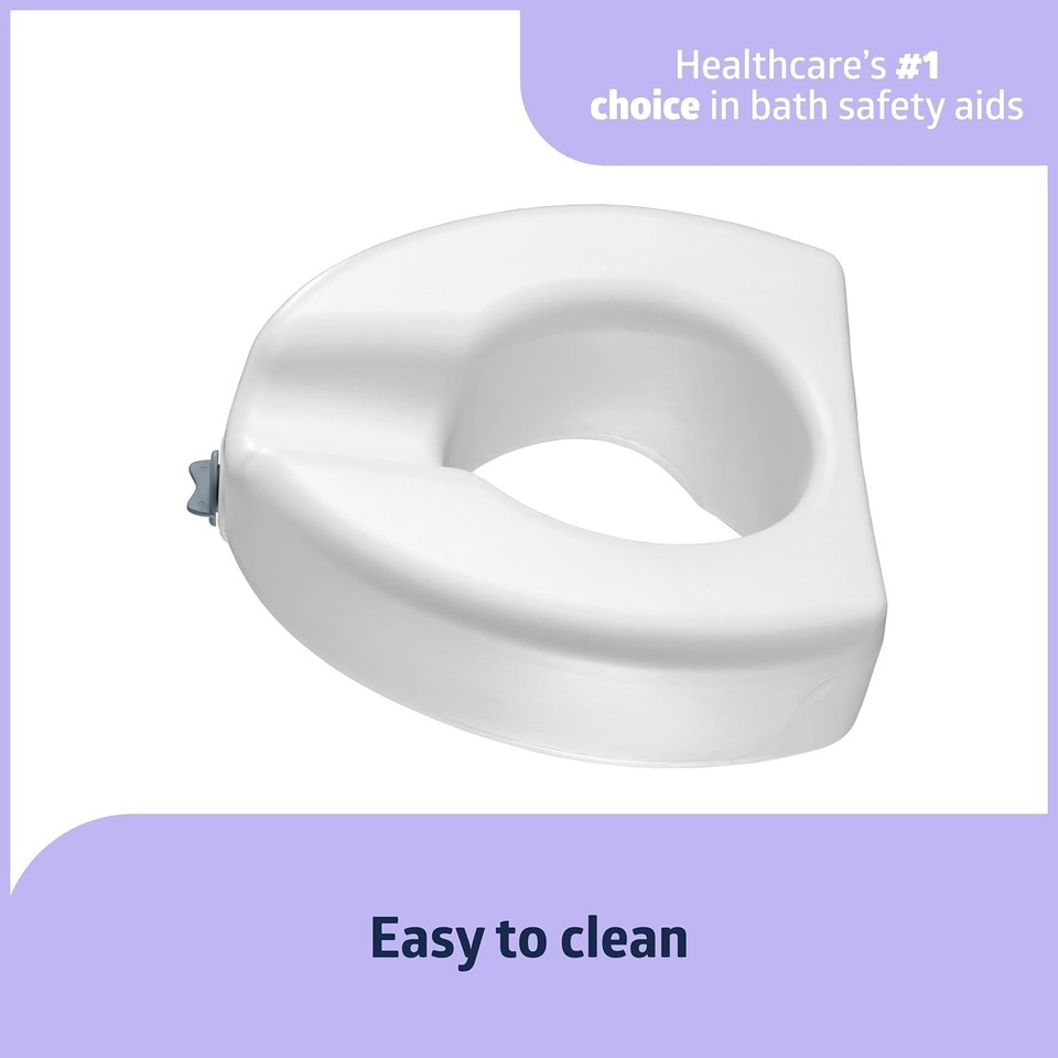 Medline 5" Raised Toilet Seat with Lock No Arms White 400 lb Capacity # ...