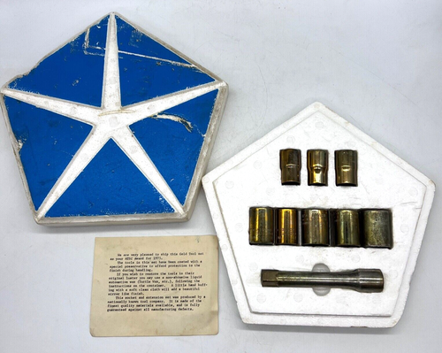 1975 Chrysler Master Technician Award Gold Tool Set Socket Wrench 9-15/ ...